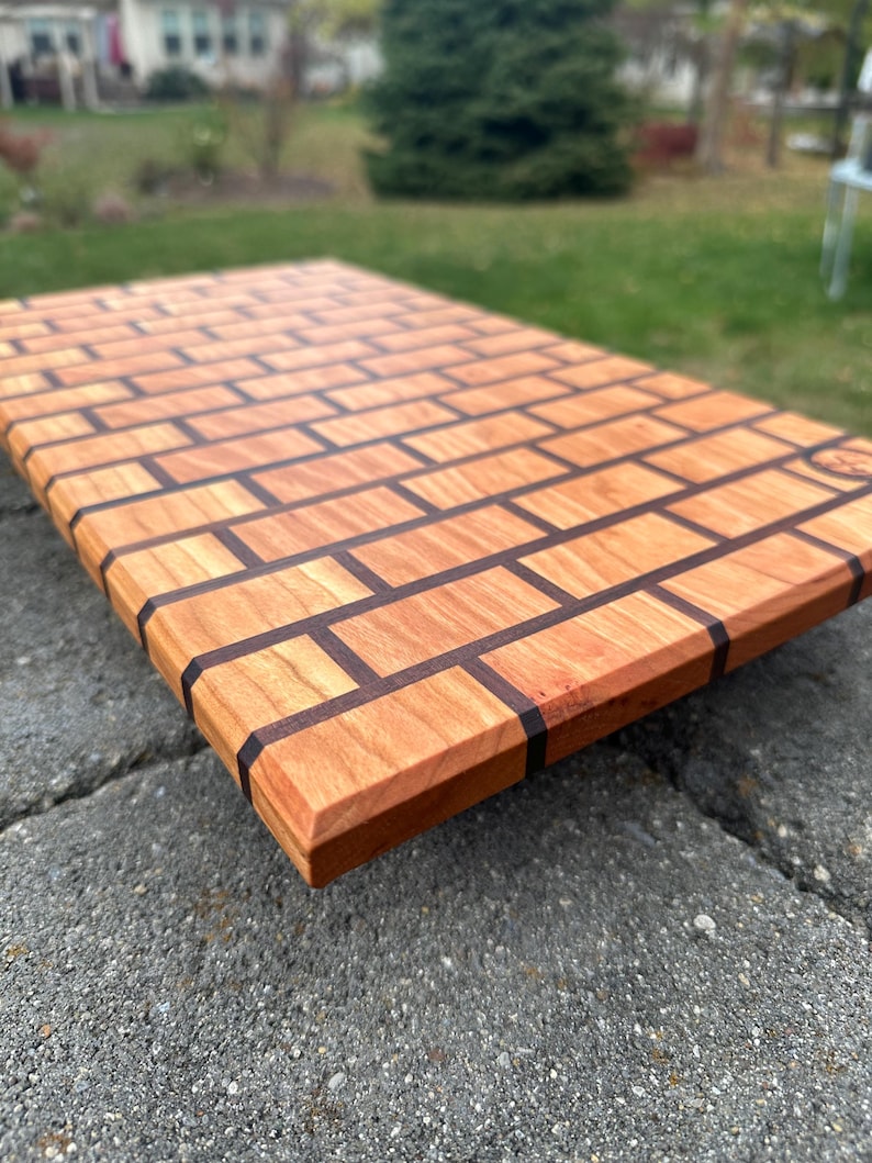 Brick Pattern Cutting Board Unique Handmade Butcher Block, Hardwood ...