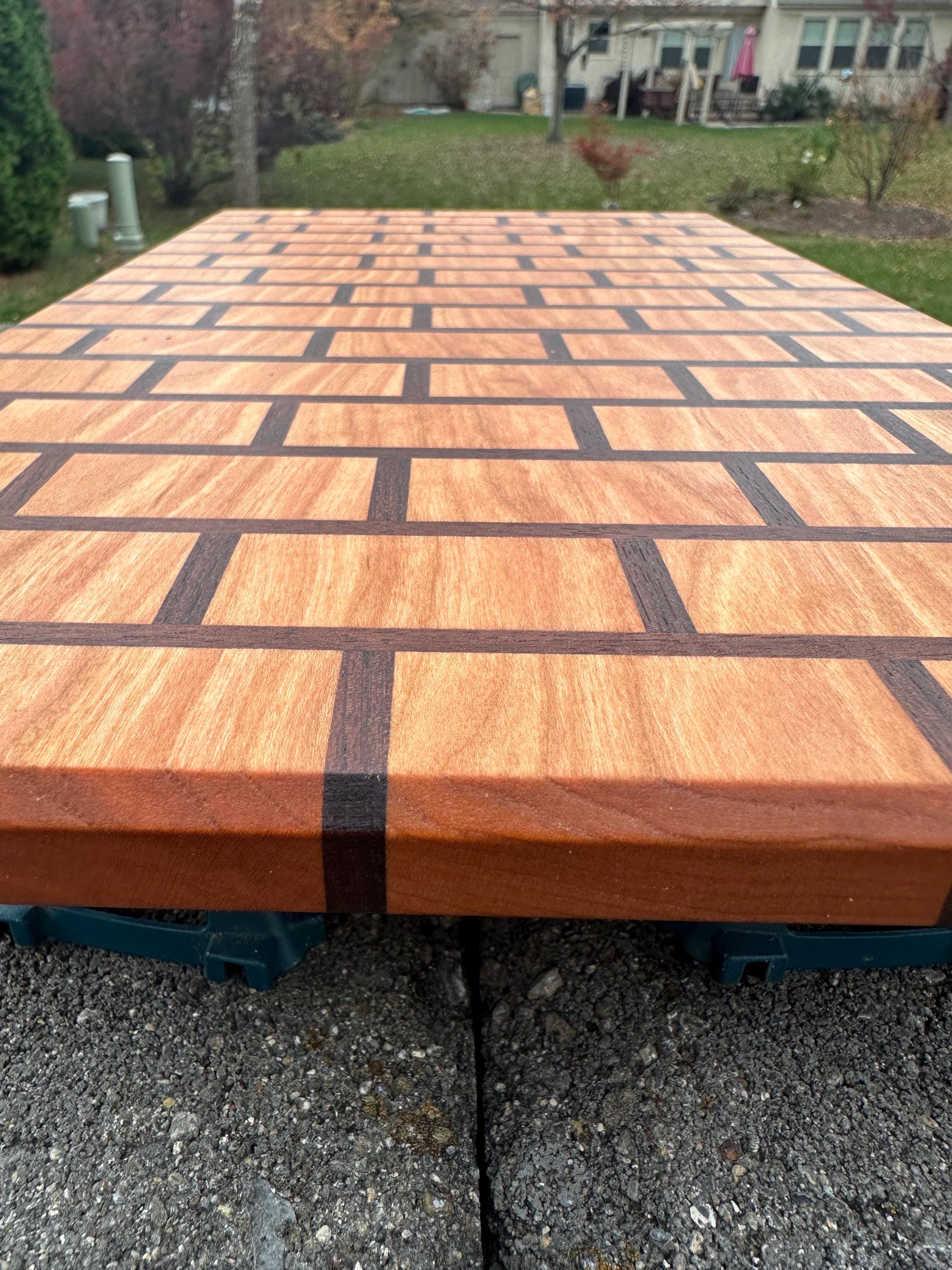 Brick Pattern Cutting Board - Unique Handmade Butcher Block, Hardwood ...