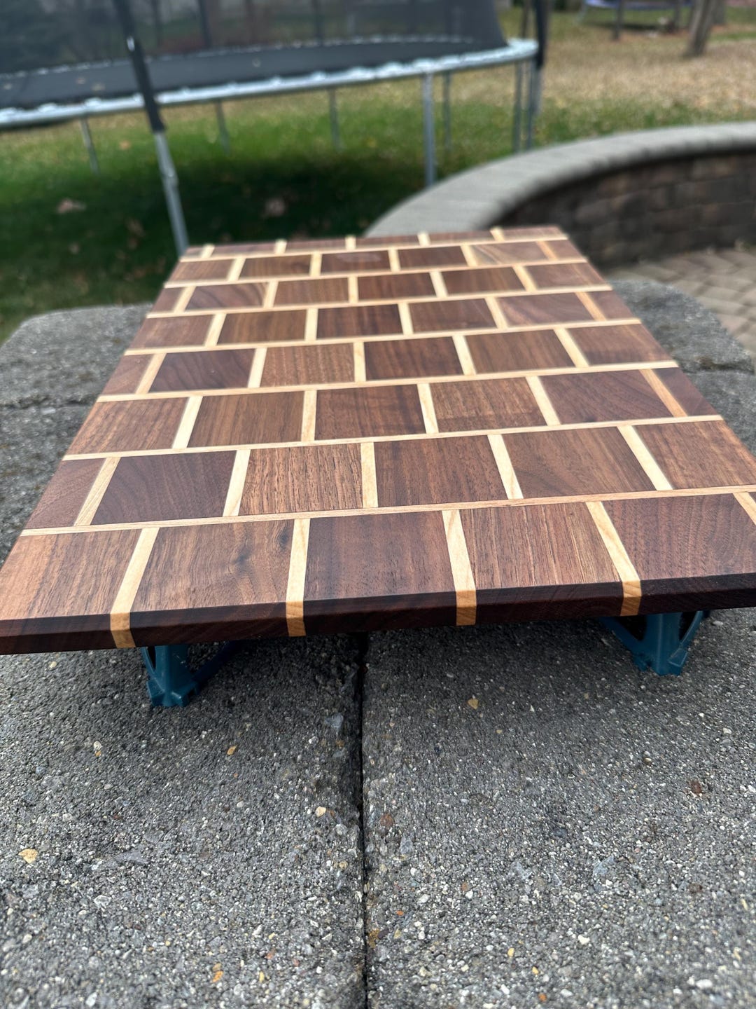 Grid Pattern Cutting Board Handmade Butcher Block, Unique Kitchen Decor ...