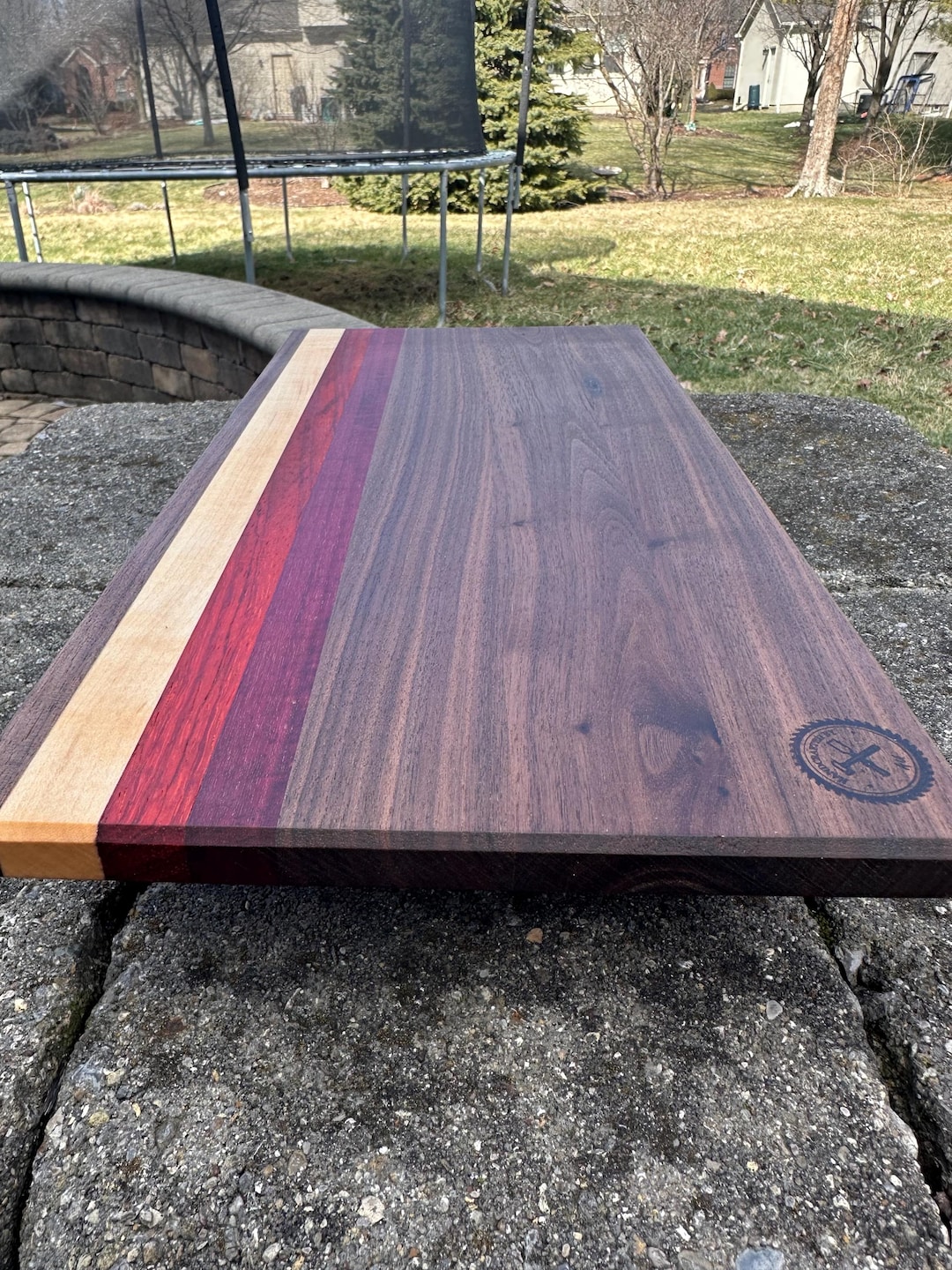 Handcrafted Maple Walnut Purple Heart and Padauk Cutting Board: Elegant ...