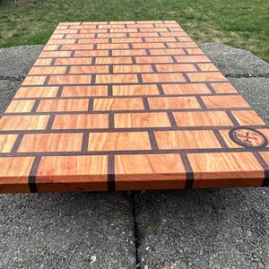 Brick Pattern Cutting Board - Unique Handmade Butcher Block, Hardwood ...