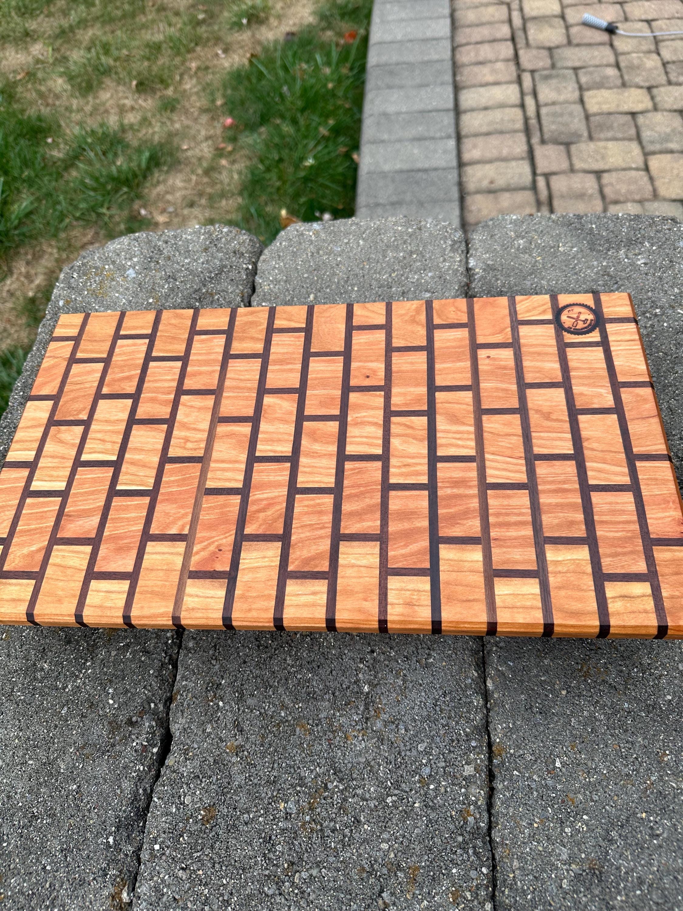 Brick Pattern Cutting Board - Unique Handmade Butcher Block, Hardwood ...