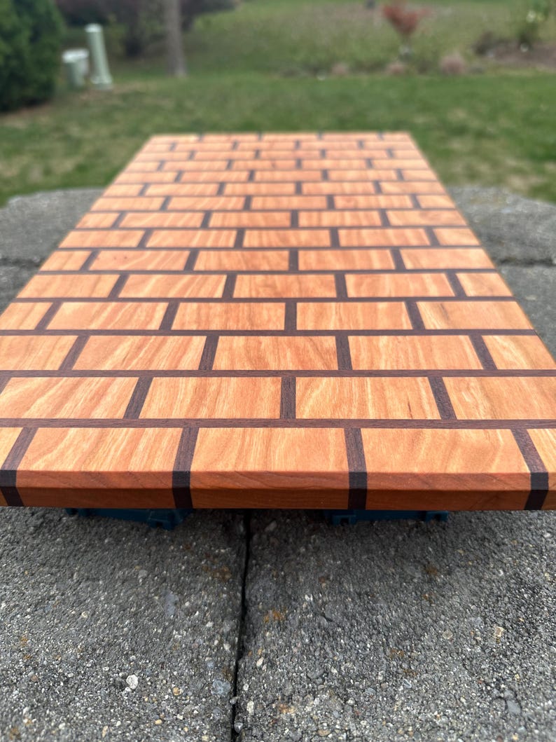 Brick Pattern Cutting Board Unique Handmade Butcher Block, Hardwood ...
