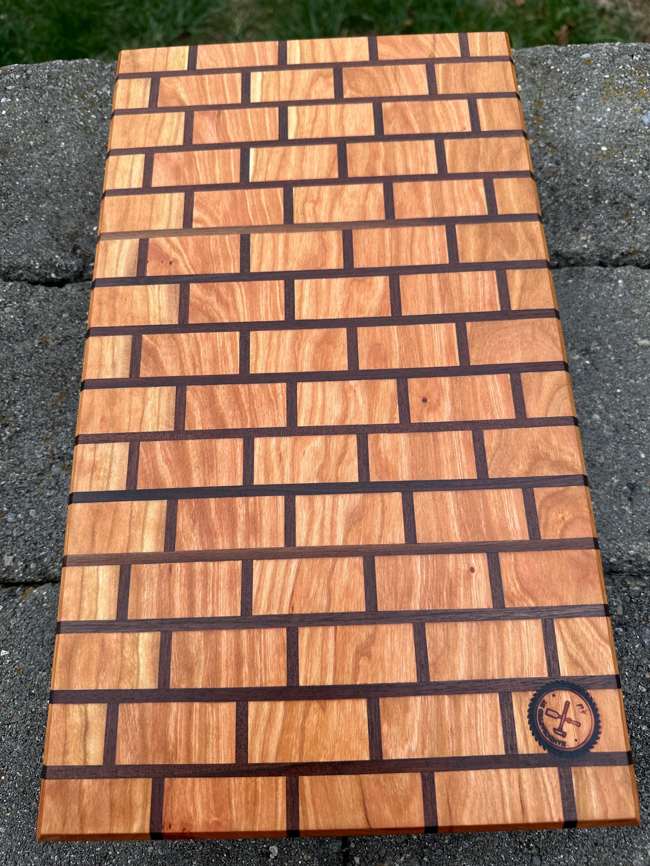 Brick Pattern Cutting Board - Unique Handmade Butcher Block, Hardwood ...