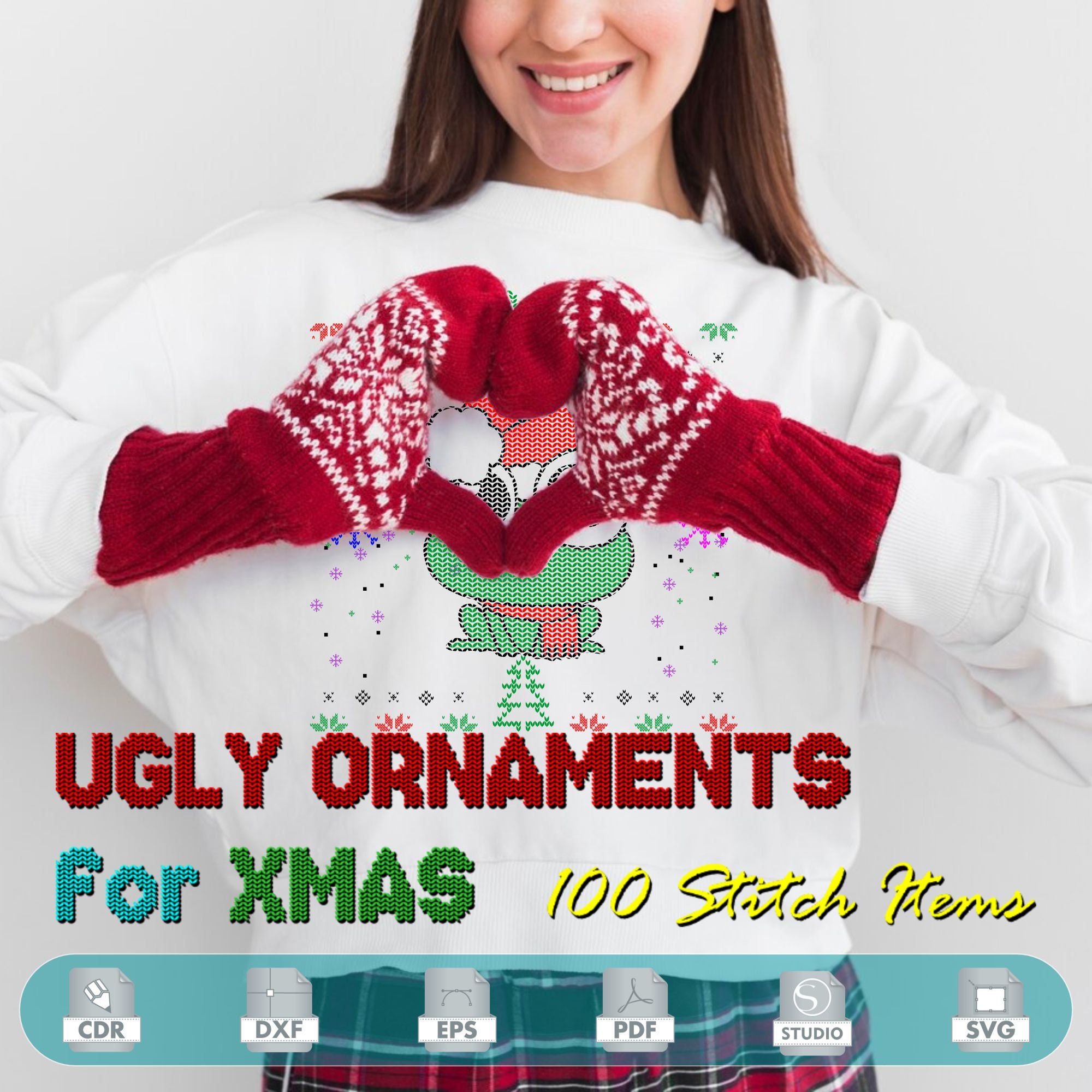 Arma Tu Suéter Feo Navideño Ugly Christmas Sweater Kit, Png, Svg, Dxf ...