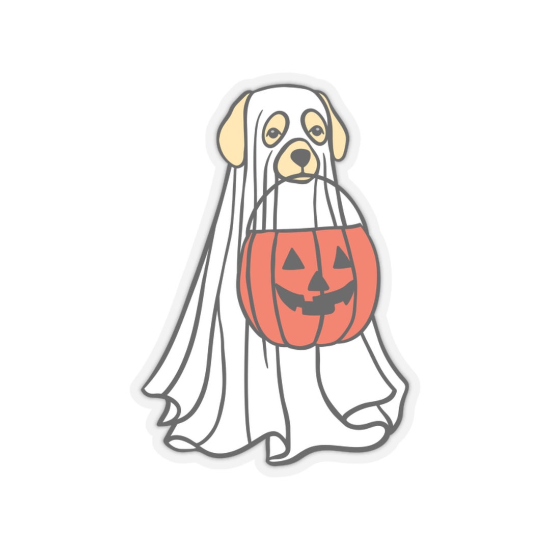 Yellow Lab Dog Halloween Ghost Kiss-cut Stickers - Etsy