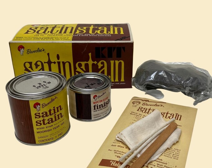 1960s Beverlee's Satin Stain Kit, Vintage 60s Moorish Teak Stain and ...