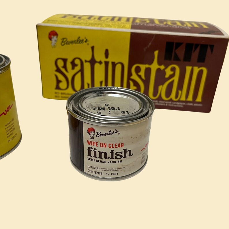1960s Beverlee's Satin Stain Kit, Vintage 60s Moorish Teak Stain and ...