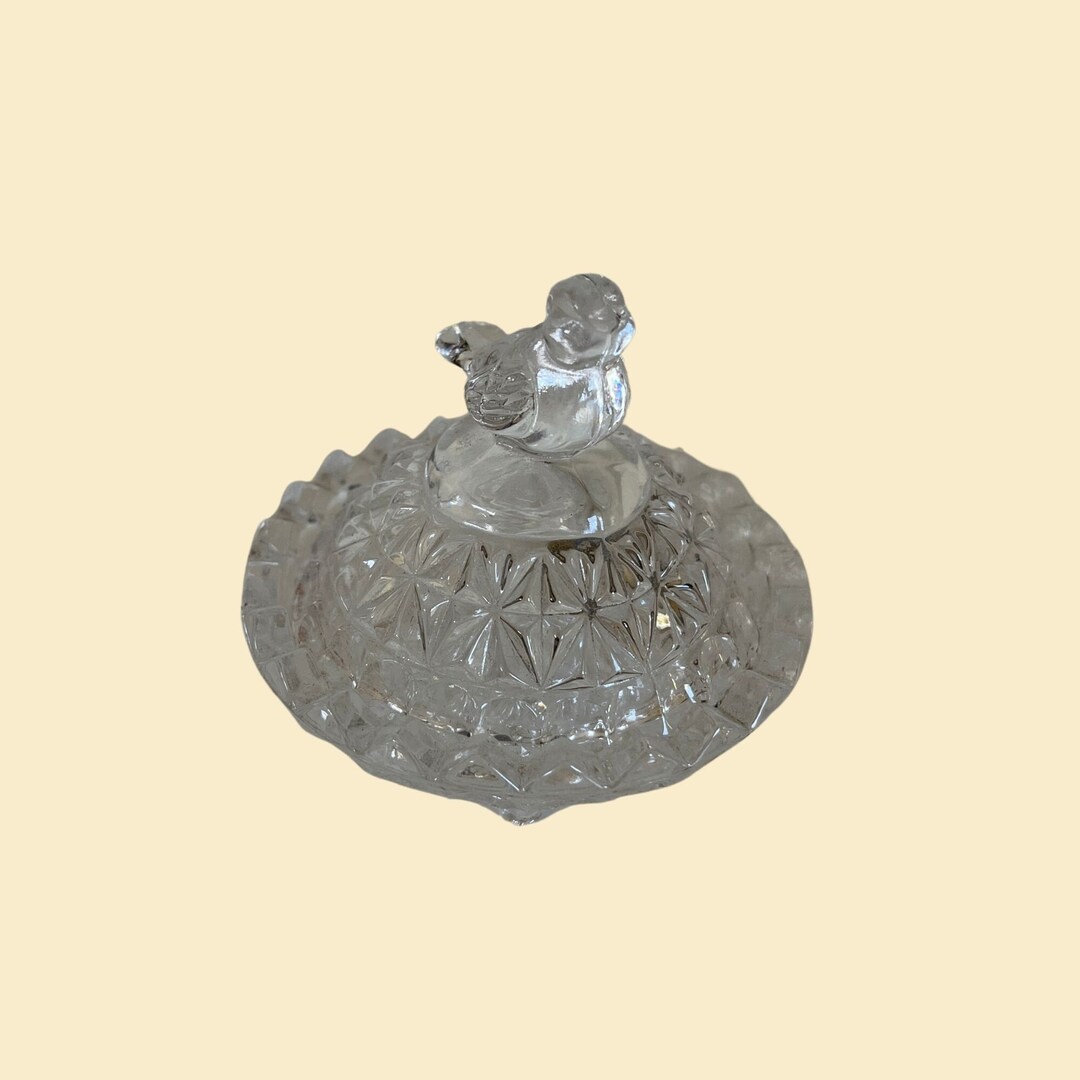 Hofbauer Collection Crystal Bird Dish, Vintage 1970s Lead Crystal Dish ...