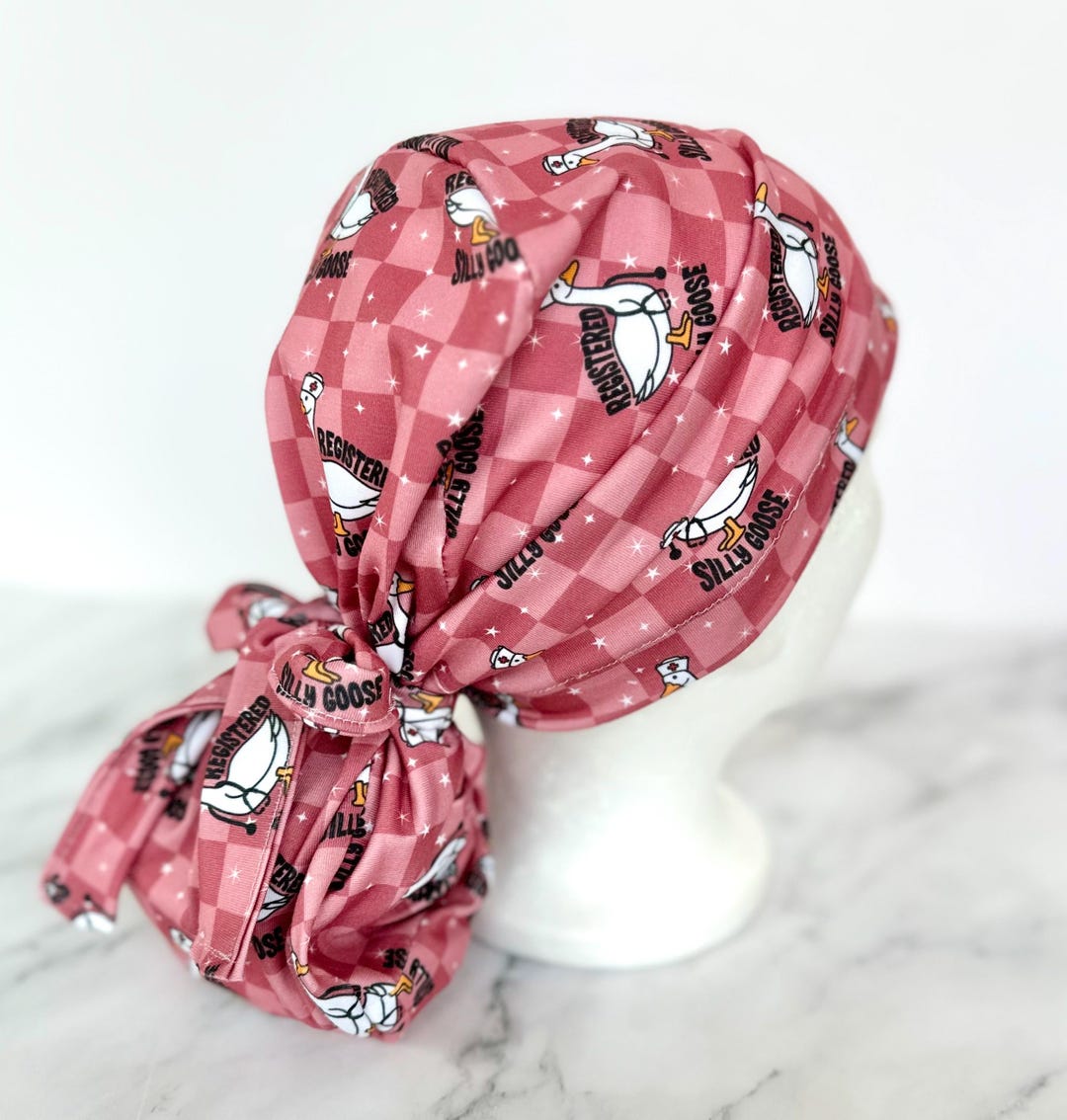 Registered Silly Goose Scrub Cap, Rose | IN HOUSE DESIGN Stretchy Scrub ...