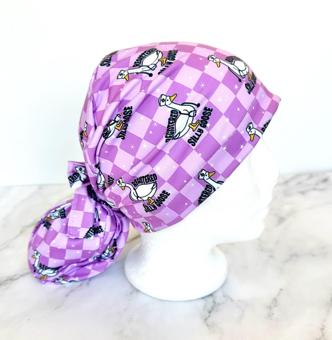 Registered Silly Goose Scrub Cap, Purple | IN HOUSE DESIGN Stretchy ...