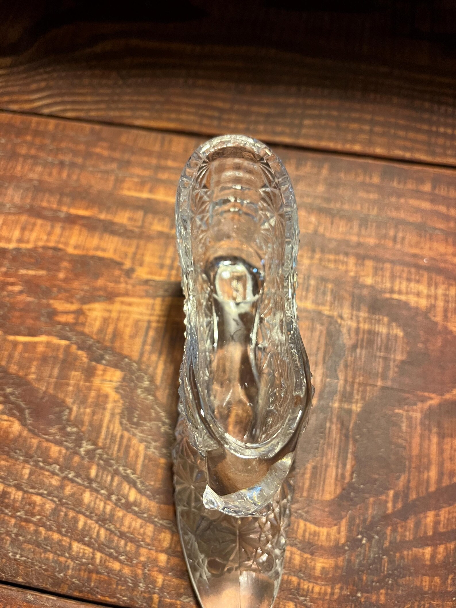 Vintage Fenton Clear Glass Slipper Trinket Holder - Etsy