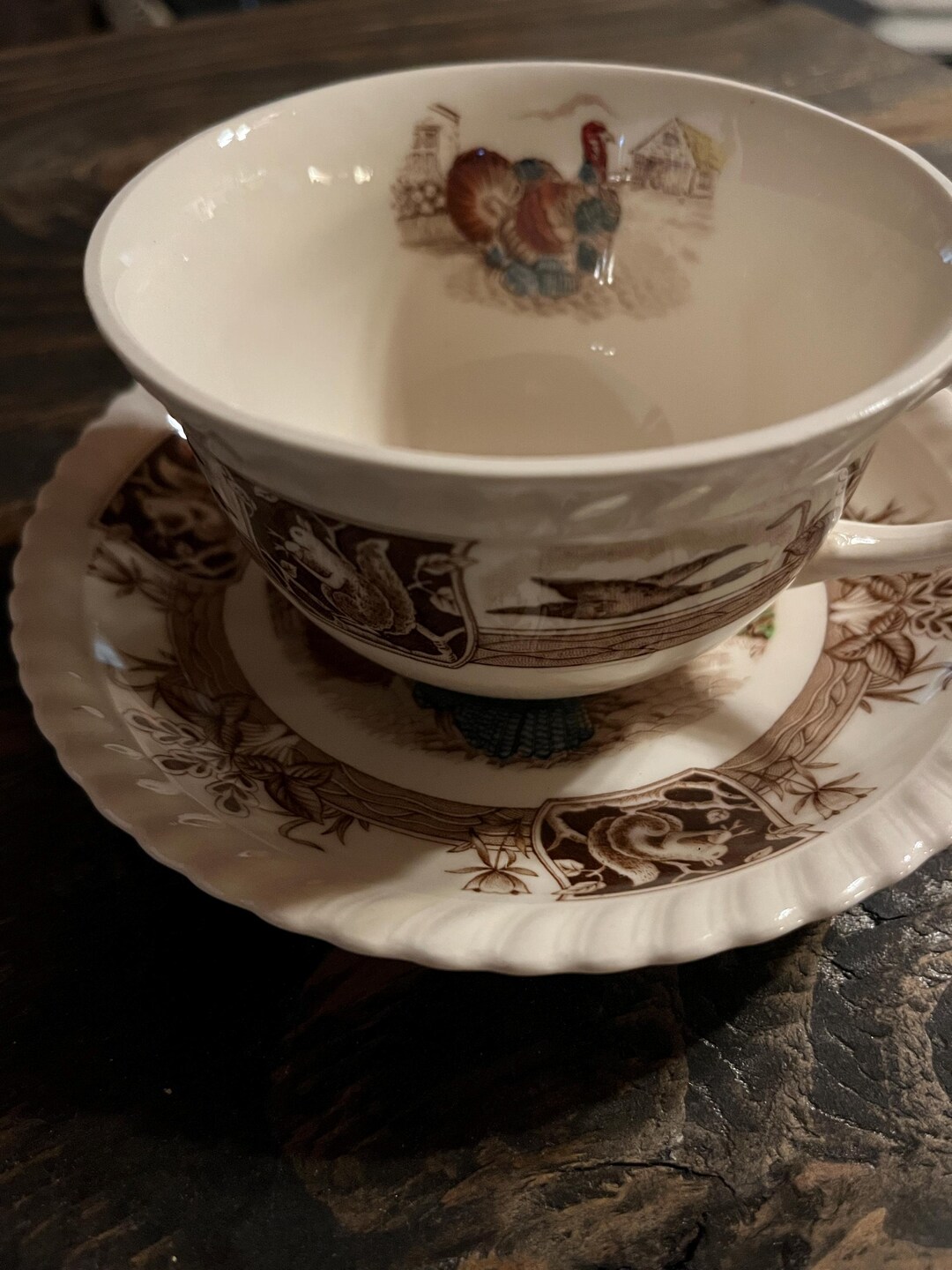 Vintage Johnson Bros. Barnyard King Cup & Saucer Set - Etsy