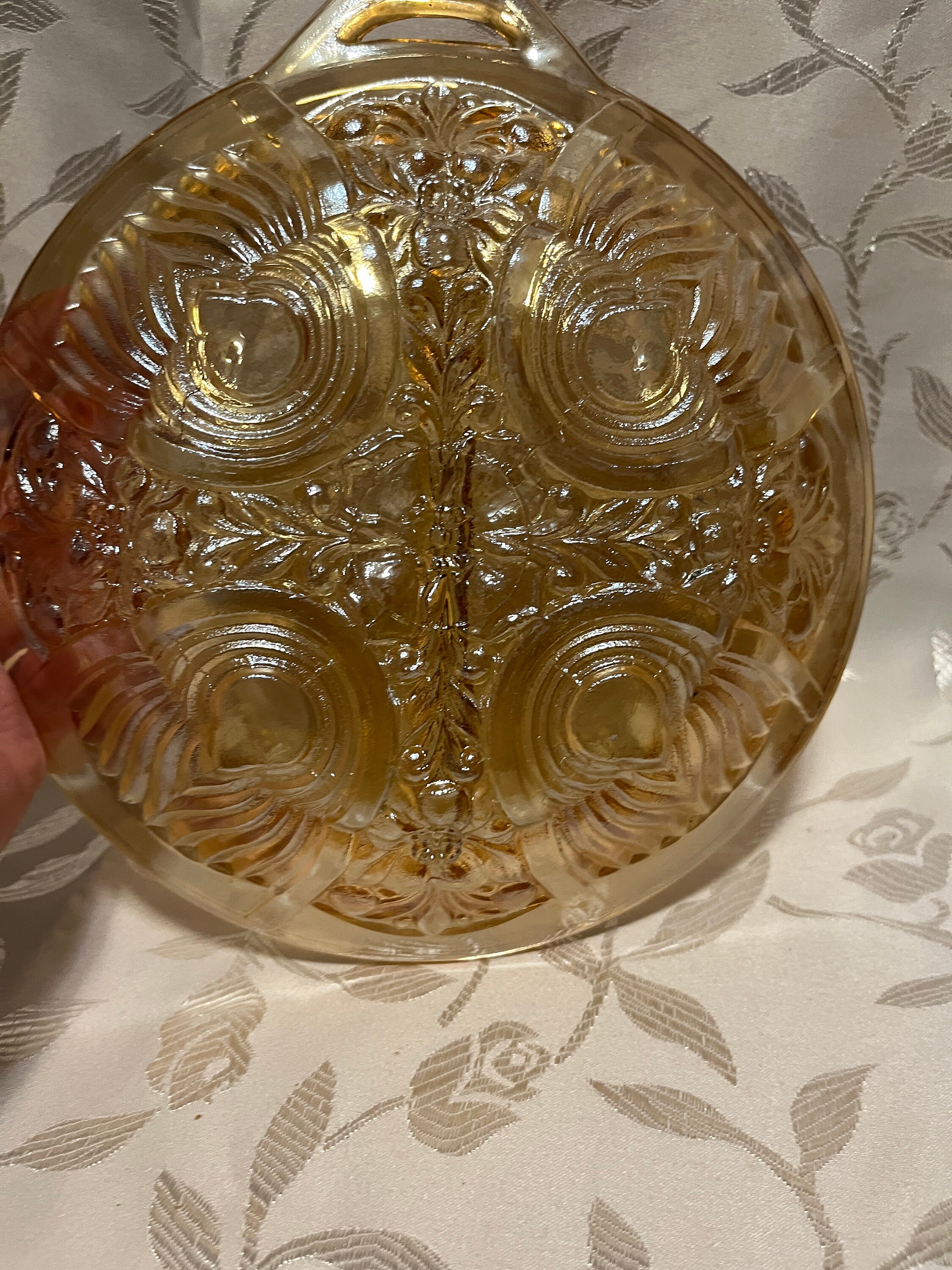 Vintage Indiana Carnival Glass Divided Bowl / Relish Dish - Etsy