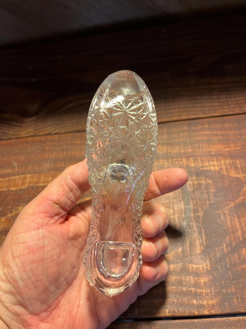 Vintage Fenton Clear Glass Slipper Trinket Holder - Etsy