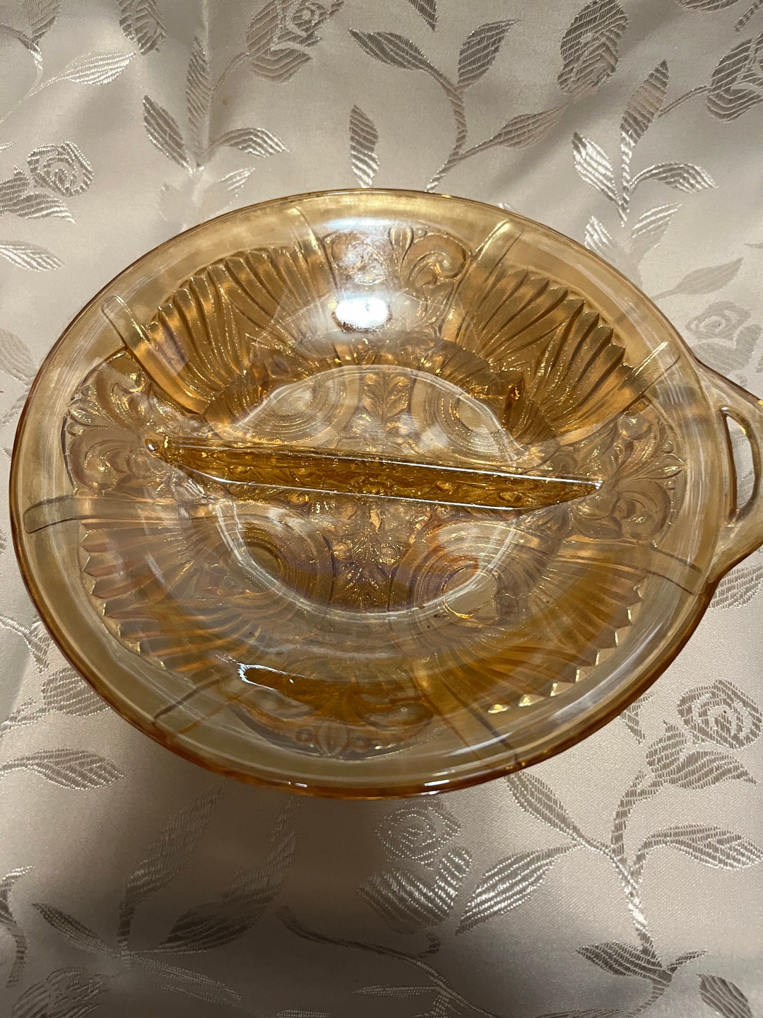Vintage Indiana Carnival Glass Divided Bowl / Relish Dish - Etsy