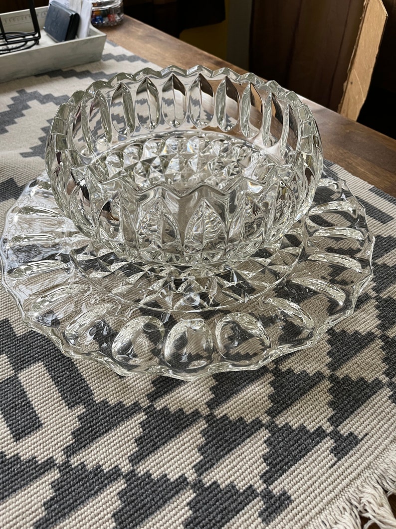 Vintage Anchor Hocking Glass Co Service for 12 Punch Bowl Set - Etsy