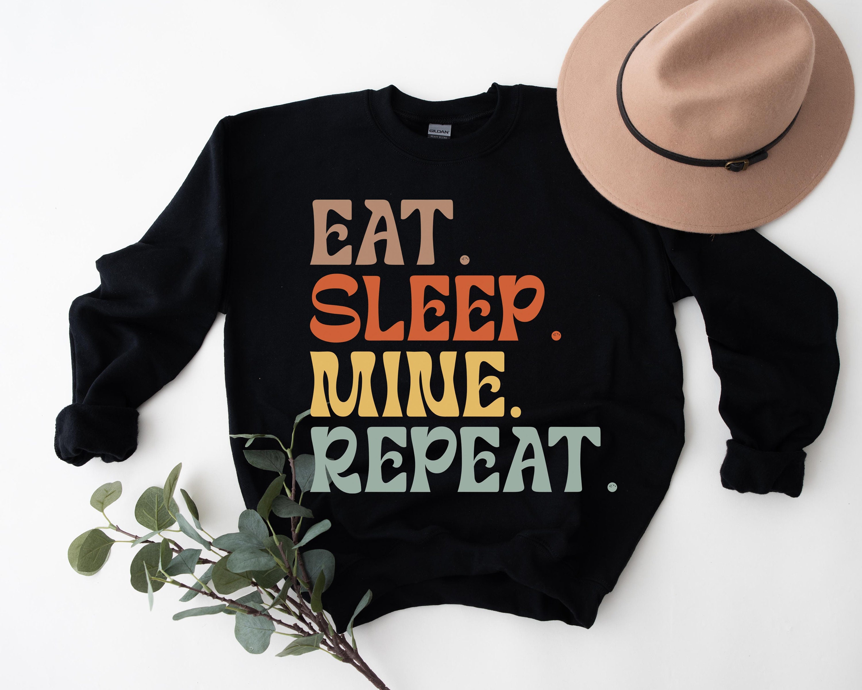 Eat Sleep Mine Repeat SVG Repeat PNG Gift for Her Gift for - Etsy