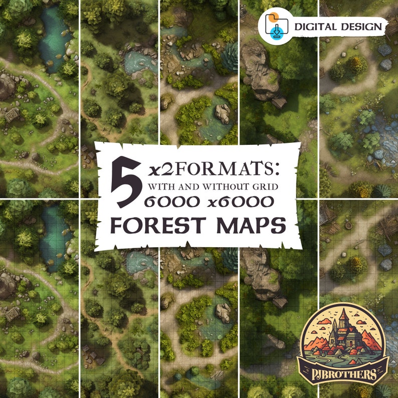 Forest Map Battle Map Dnd Battle Map Fantasy Battlemap - Etsy