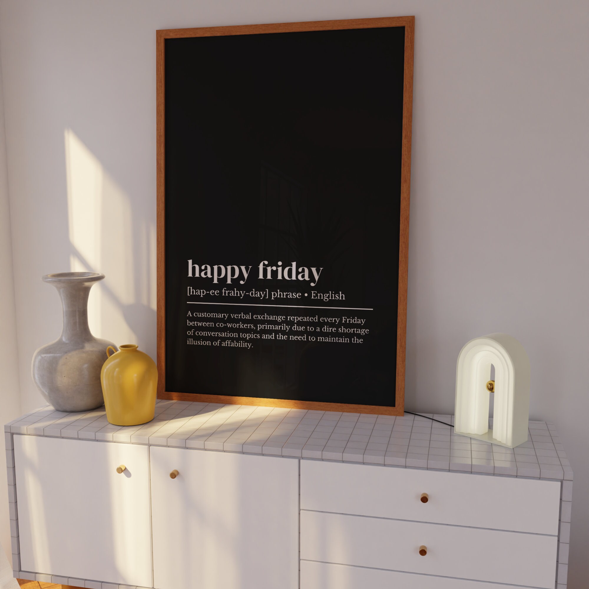 Happy Friday Definition Print Funny Office Decor Office Wall - Etsy