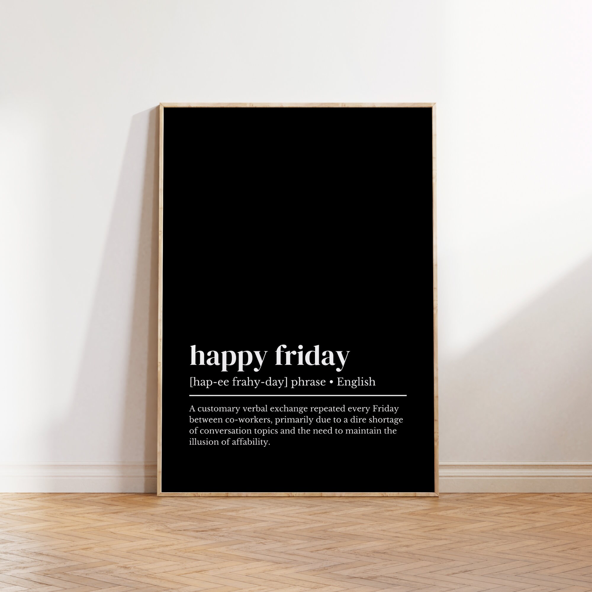 Happy Friday Definition Print Funny Office Decor Office Wall - Etsy