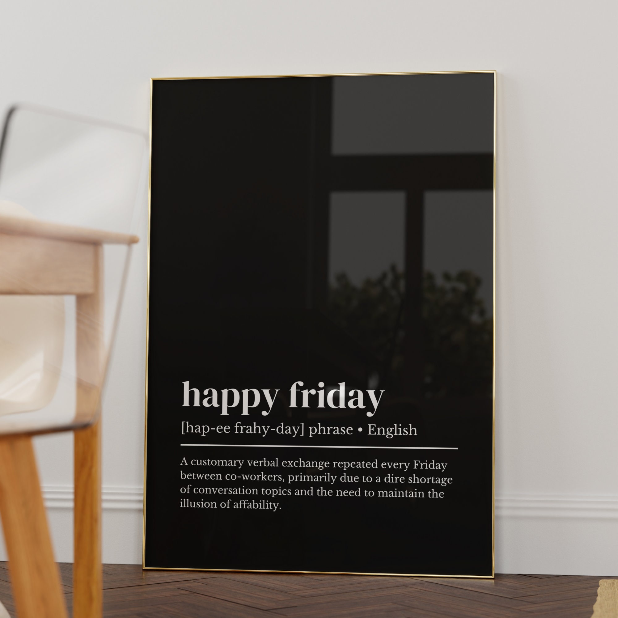 Happy Friday Definition Print Funny Office Decor Office Wall - Etsy