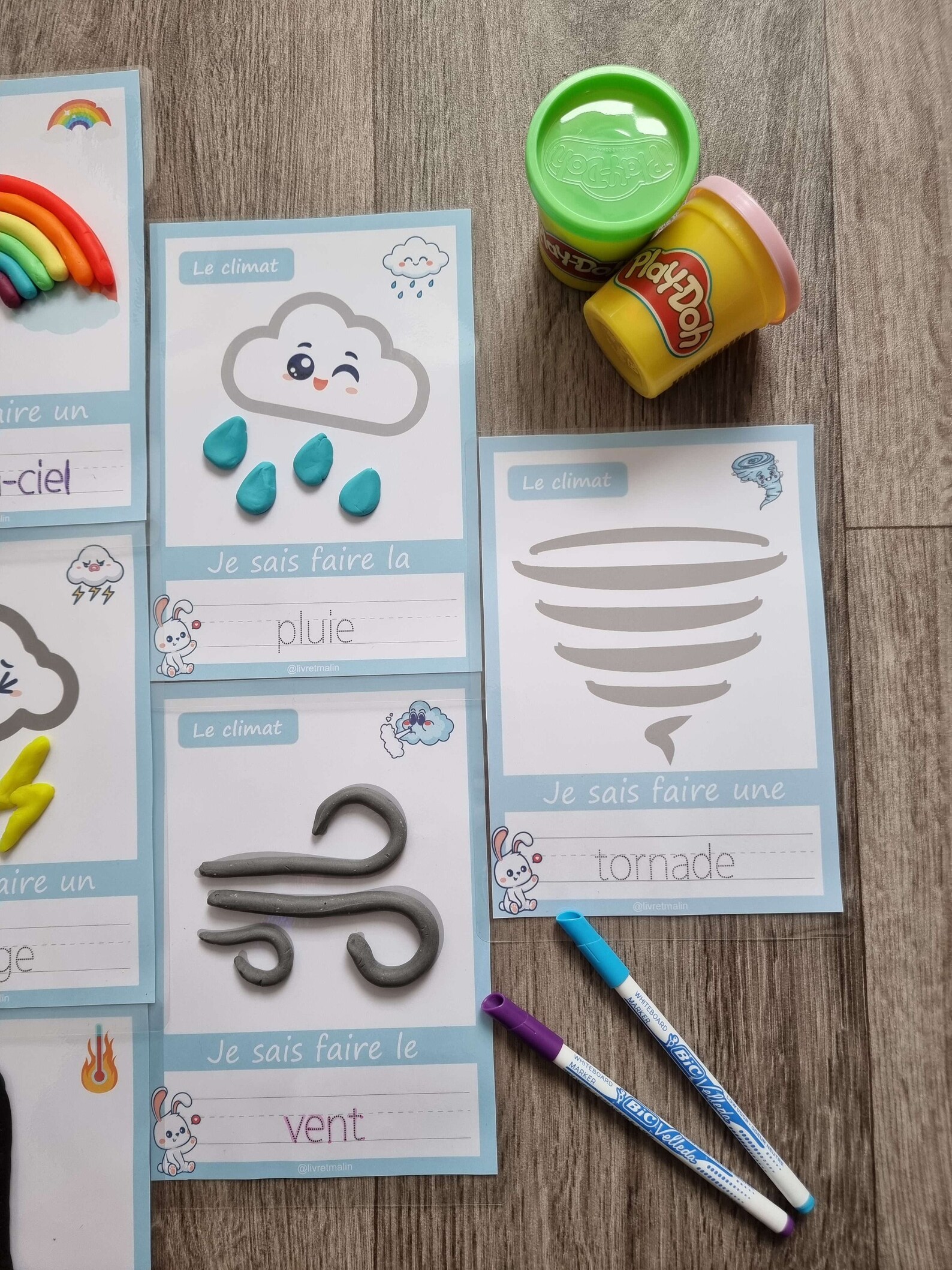 Fiches pâte à modeler sur le thème de la météo pour les enfants ...