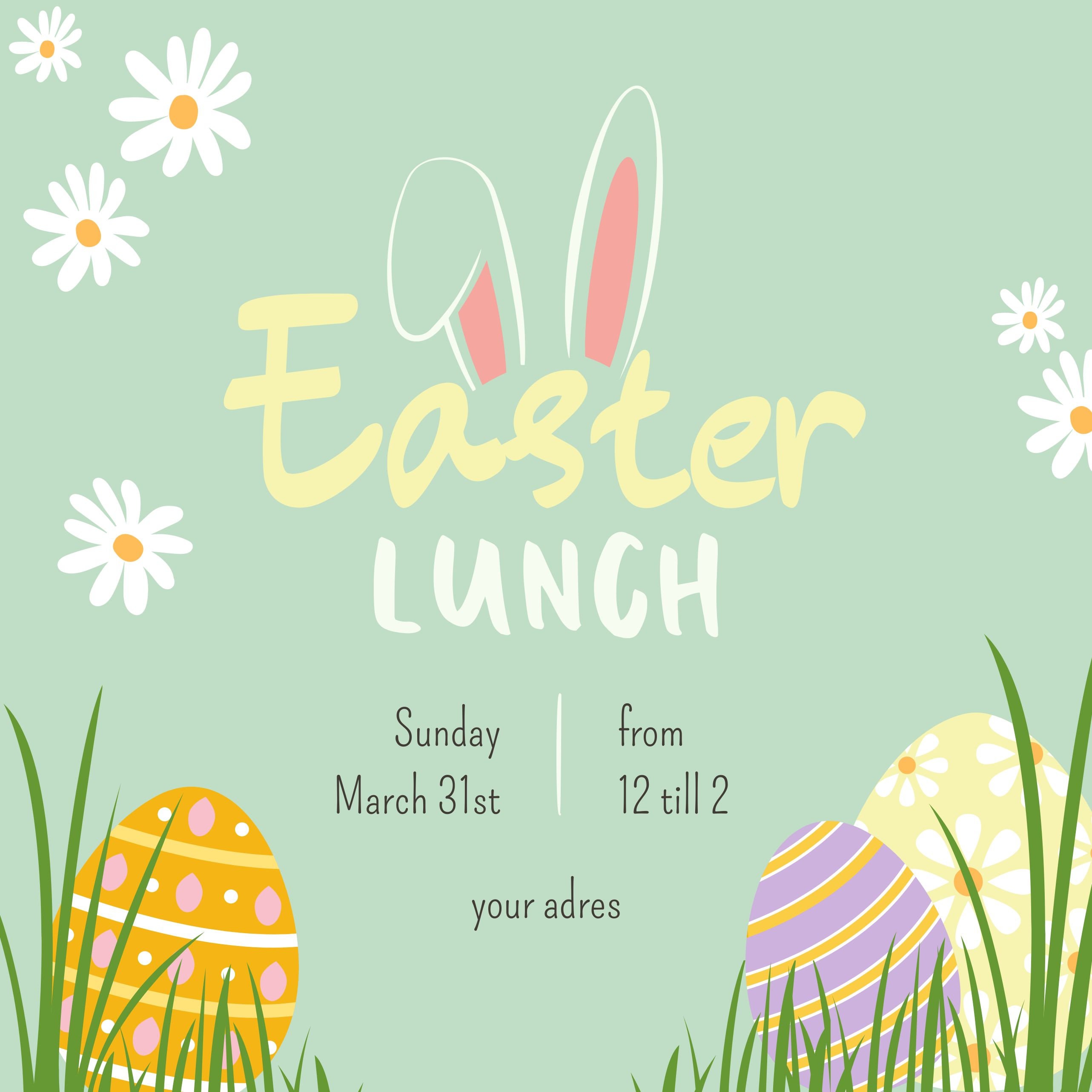 Editable Easter Lunch Invitation - Etsy