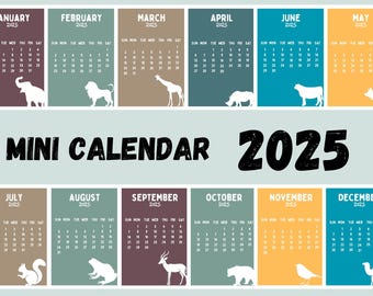 2025 Mini Calendar | Drag and Drop Canva Editable - Etsy