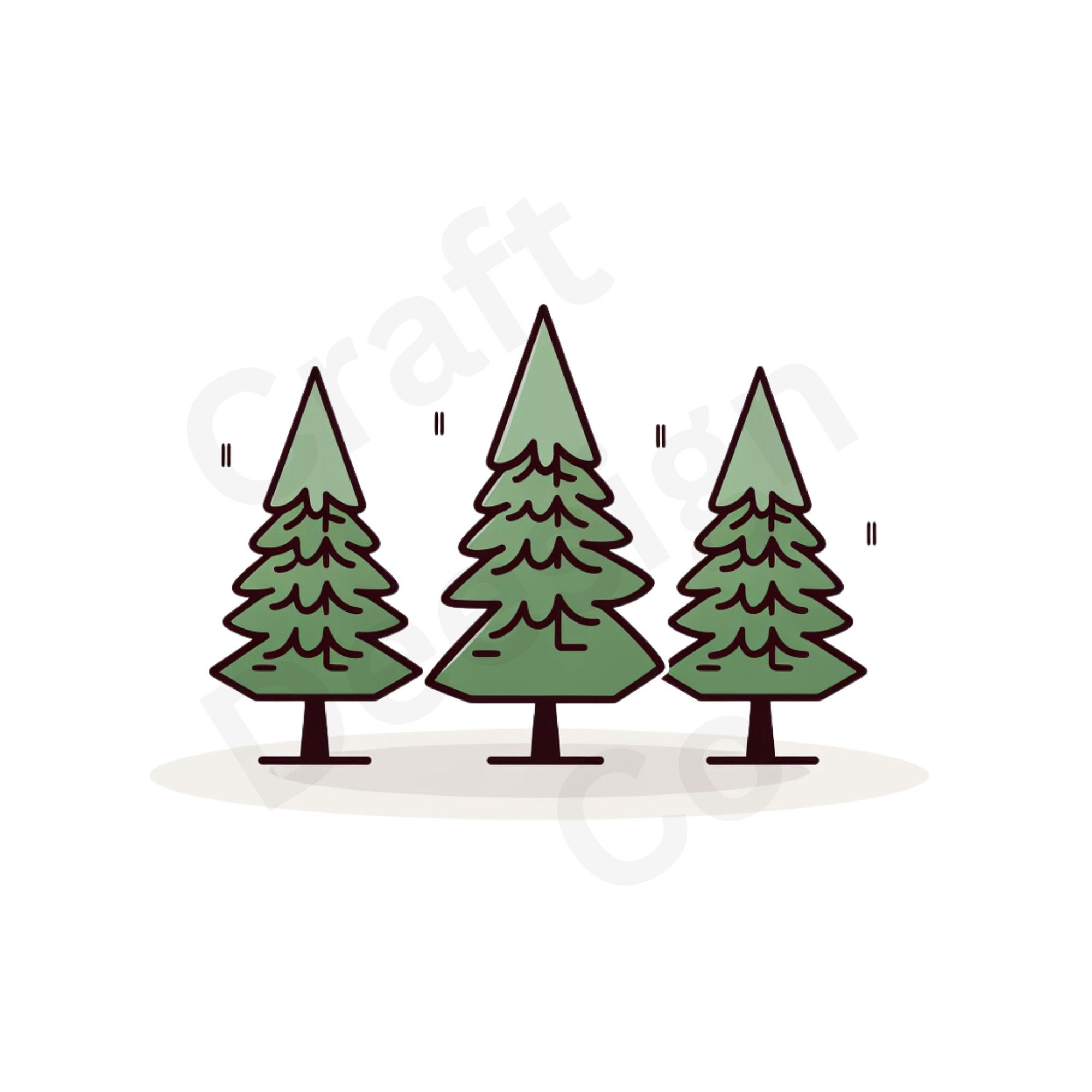 Simple Pine Trees SVG for Craft Printing - Etsy