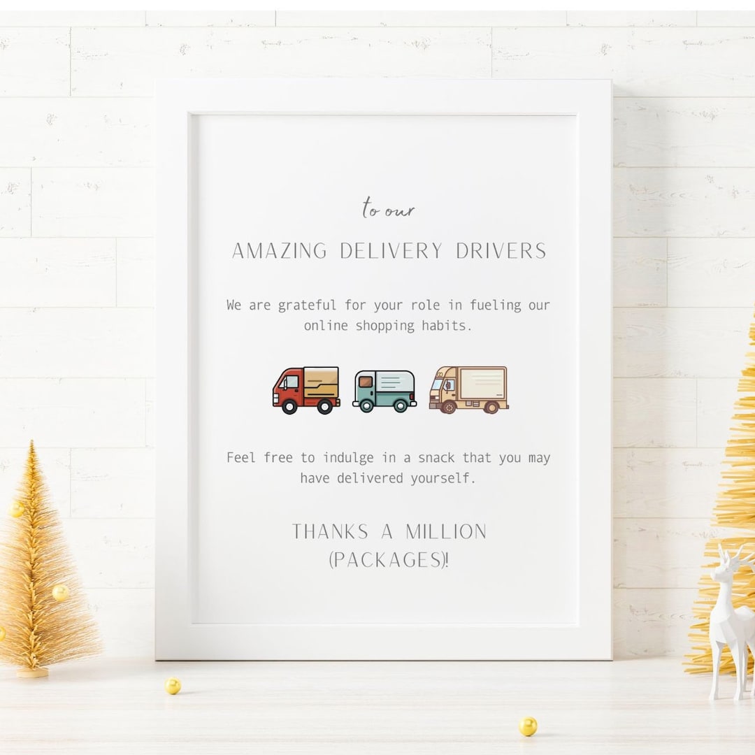 Funny Delivery Driver Thank You Snack Sign - Etsy