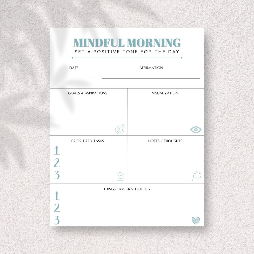 Mindful Digital Daily Planner | Intention Setting Printable | Goals ...