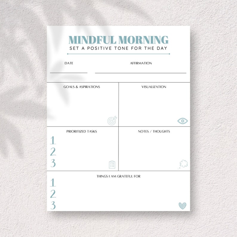 Mindful Digital Daily Planner | Intention Setting Printable | Goals ...