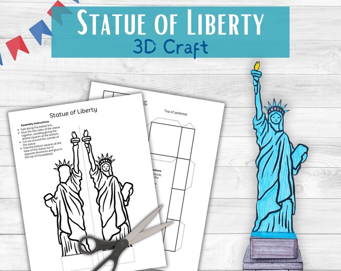 Statue of Liberty 3D Craft for Kids- Printable Template- USA Kids ...