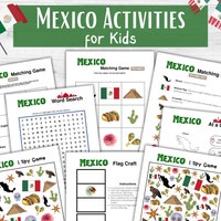 Mexico Activity Printables for Kids, Cultural Around the World Learning ...