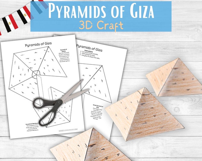 Pyramids of Giza 3D Craft- Egypt Craft for Kids- Around the World ...