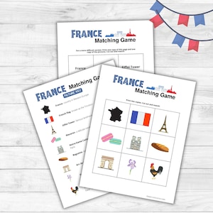 France Activity Printables for Kids- France I Spy Game, France Matching ...