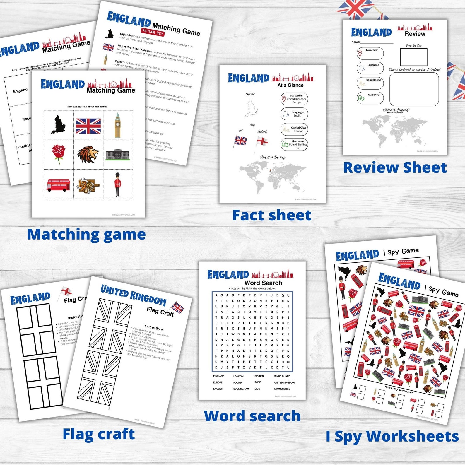 England Activity Bundle- England Printables for Kids- Big Ben 3D Craft ...