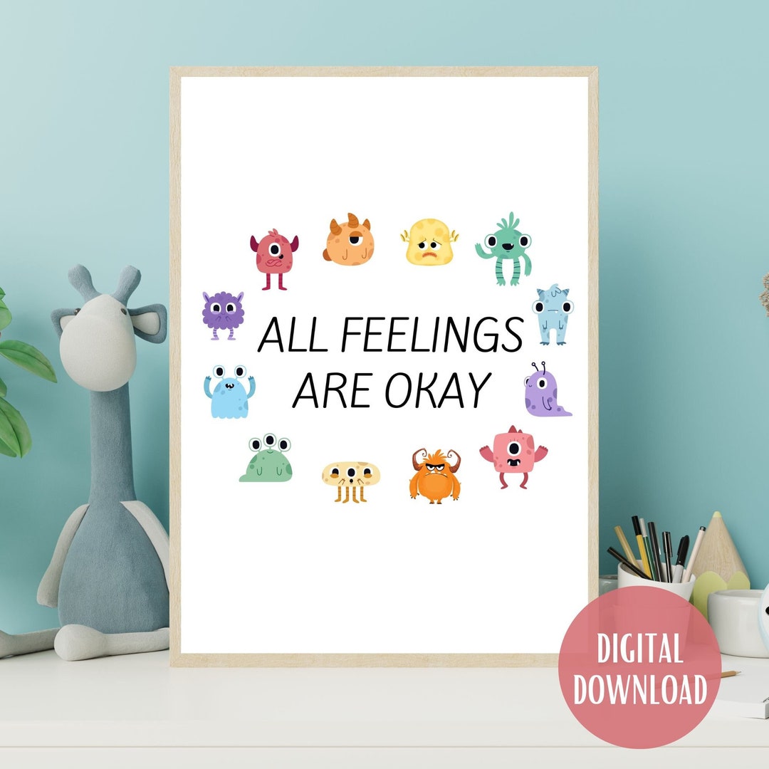 All Feelings Are Okay Digital Print- Kids Wall Art- Emotional ...