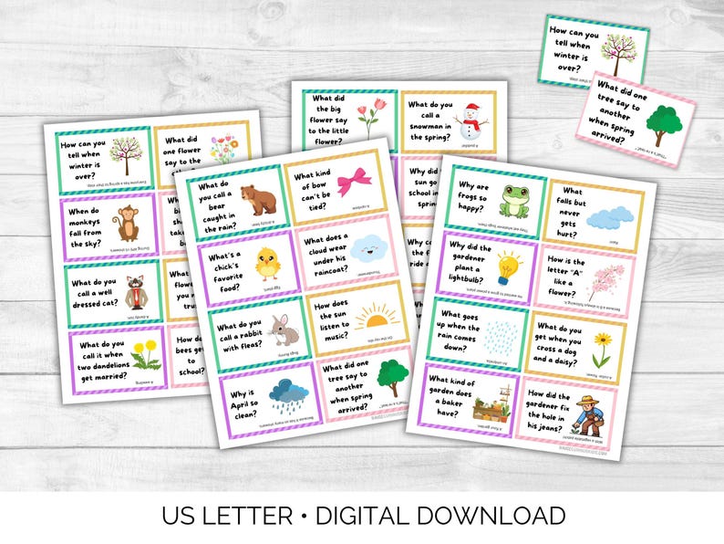 Printable Spring Jokes, Kids Lunchbox Jokes, Lunch Box Notes, Spring ...