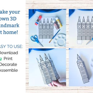 Big Ben 3D Craft- England London UK Crafts for Kids- Around the World ...