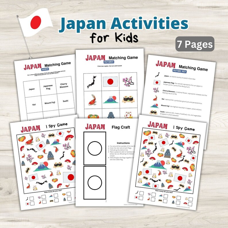 Japan Activity Printables for Kids Japan I Spy Game Japan - Etsy Canada