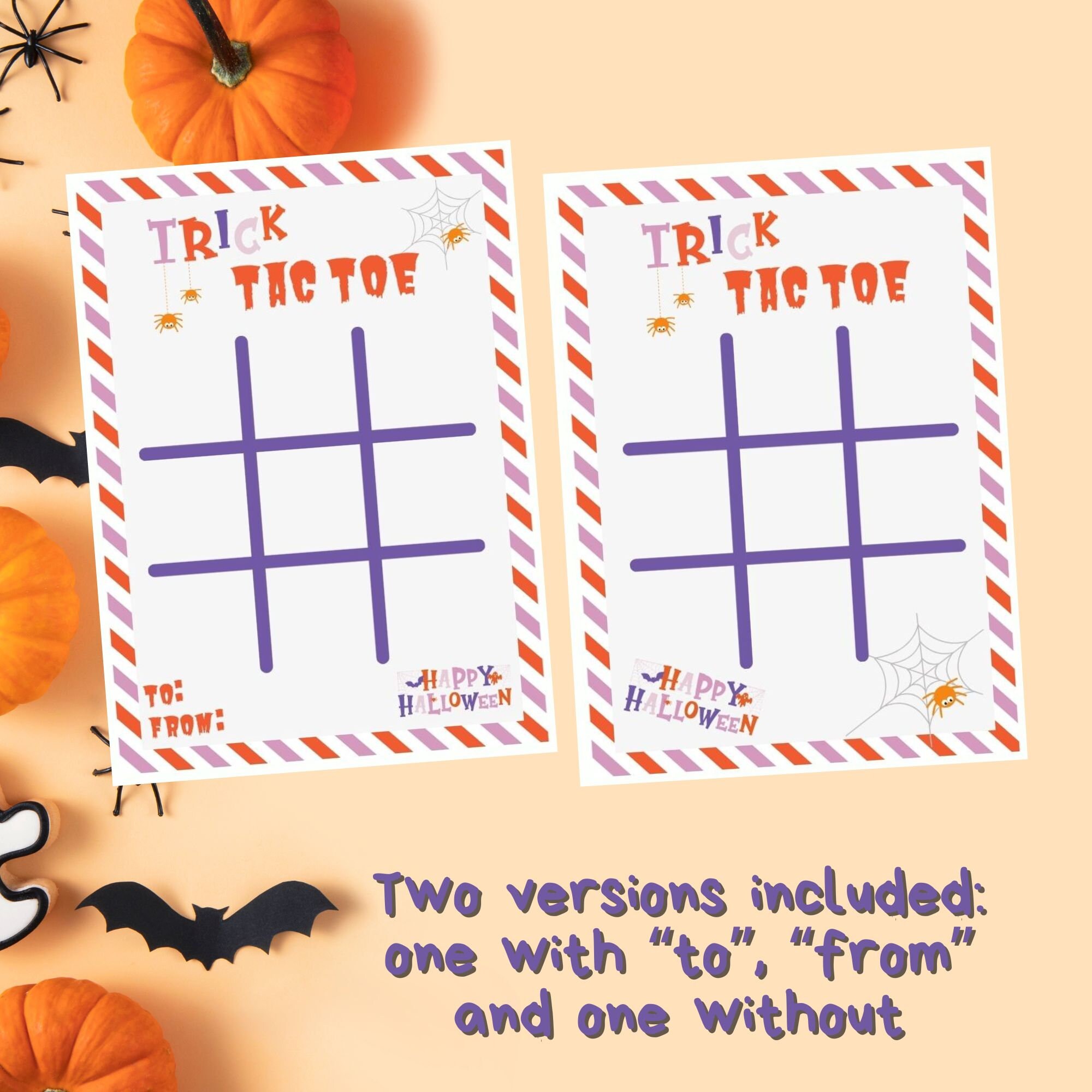 Halloween Tic Tac Toe Printable, Halloween Games for Kids, Printable ...