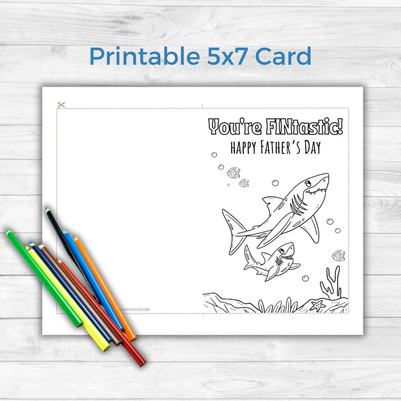 Father's Day Card From Kids- Printable Kids Coloring Card for Dad ...