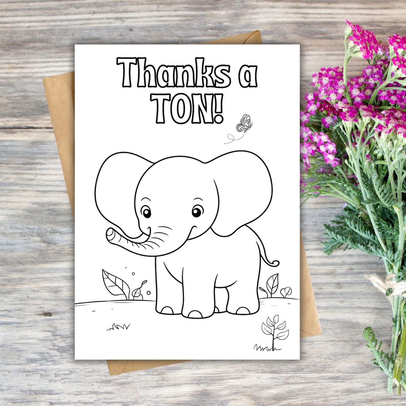 Thank You Coloring Cards- Printable Bundle of 6 Cards- Color Your Own ...