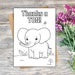 Thank You Coloring Cards- Printable Bundle of 6 Cards- Color Your Own ...