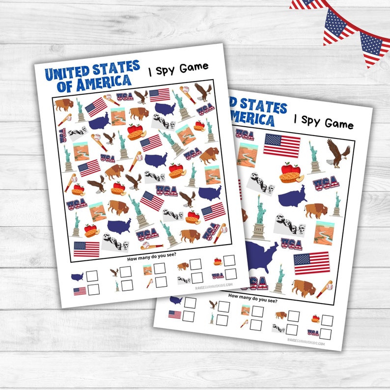 USA Activities for Kids- United States of America Printables- American ...