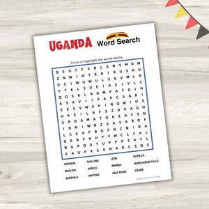 Uganda Activity Printables for Kids Uganda I Spy Game, Uganda Matching ...
