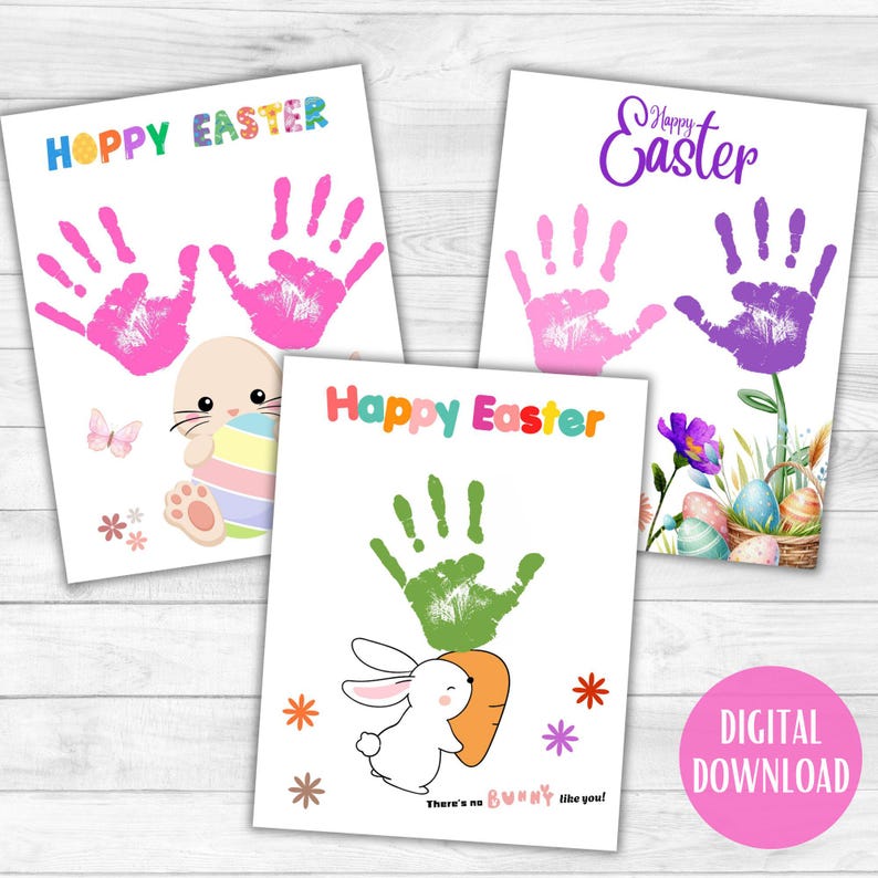 Easter Handprint Art, Printable Templates, Easter Keepsake, Baby ...