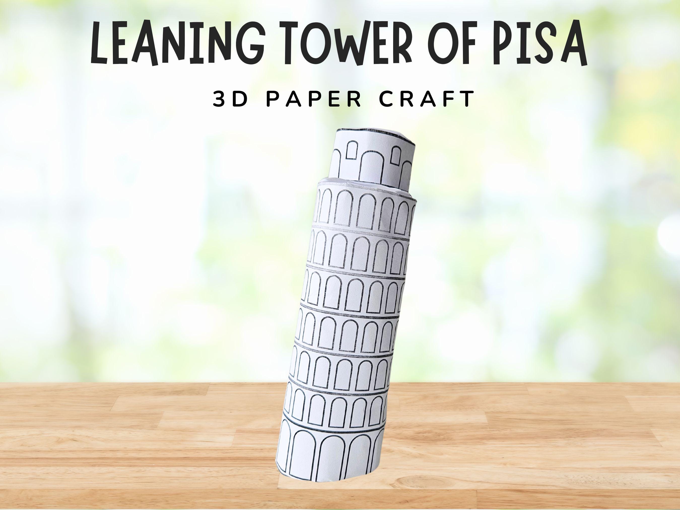 Leaning Tower of Pisa 3D Craft Template- Italy Crafts for Kids- Around ...